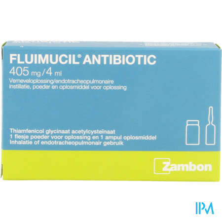 Pharmacie Meysen SPRL 3990 Peer : Home > FLUIMUCIL ANTIBIOTIC 400 MG 1 AMP
