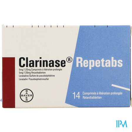 Apotheek Meysen Peer 3990 Peer : Home > CLARINASE 120/5 REPETABS 14 TABL