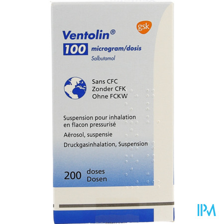 Pharmacie Parent SRL : Home > VENTOLIN AËROSOL DOSEUR 100 MCG 200 DOSES